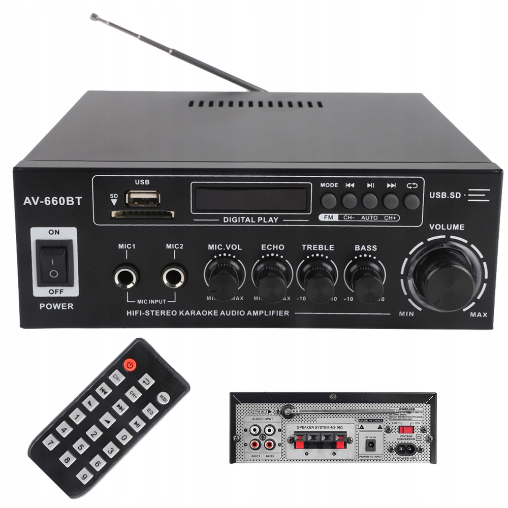 AV-660BT AMPLITUNER WZMACNIACZ STEREO BLUETOOTH PILOT FM AMPLITUNER ...