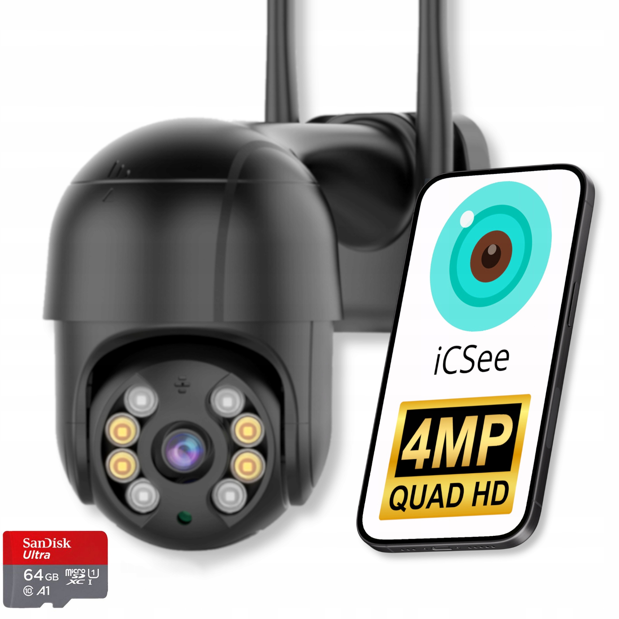 Wifi Kamera Ip Smart Otočná 4MP Quad Hd Monitorování Zoomu 4X Detekce ...