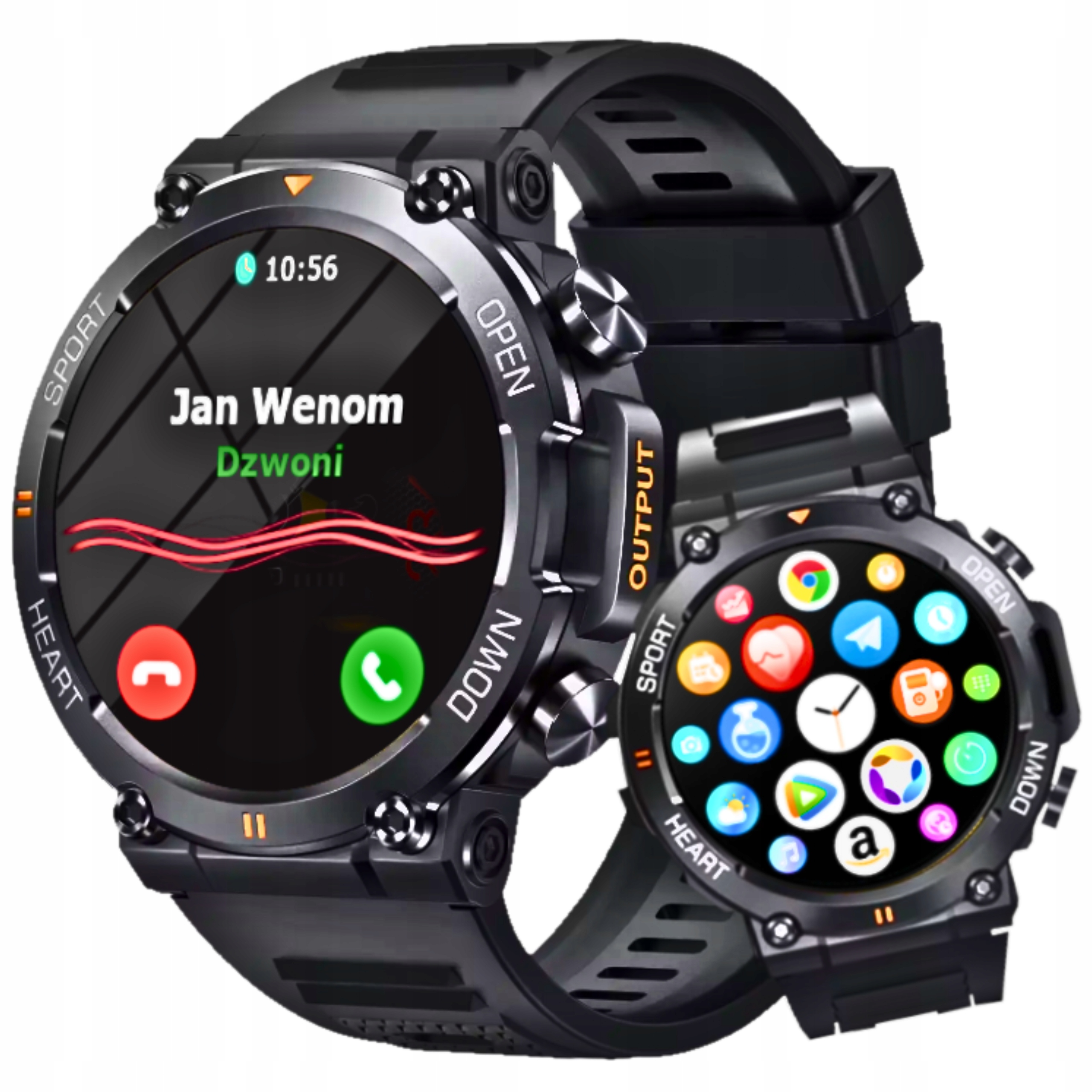 SMARTWATCH WENOM K56 PRO 360x360 ROZMOWY MENU PL WODOODPORNY SPORTOWY ...