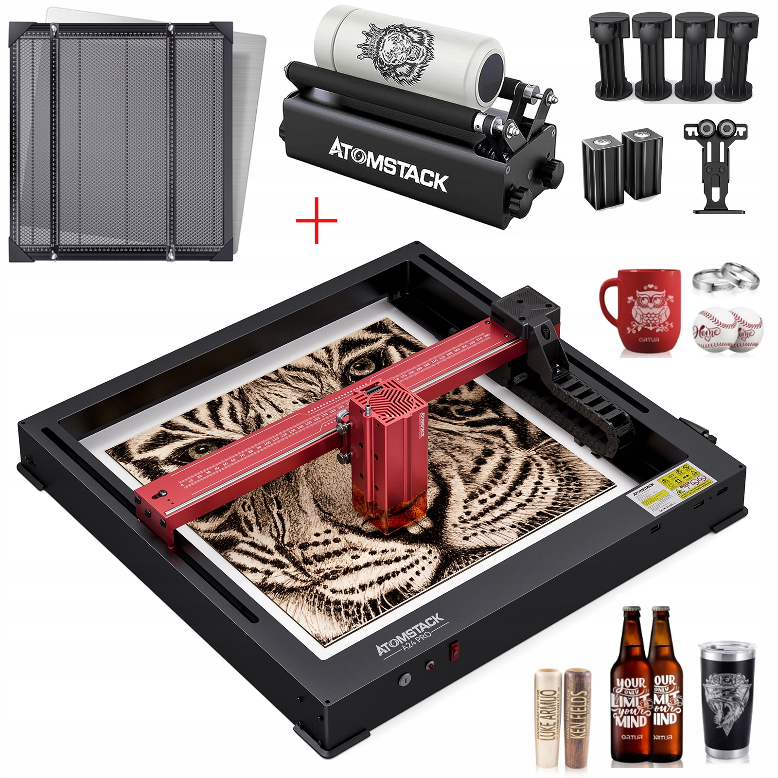 Grawer laserowy / wycinarka ATOMSTACK A24 PRO + Rolka + Platform za 19508 Kč - Allegro