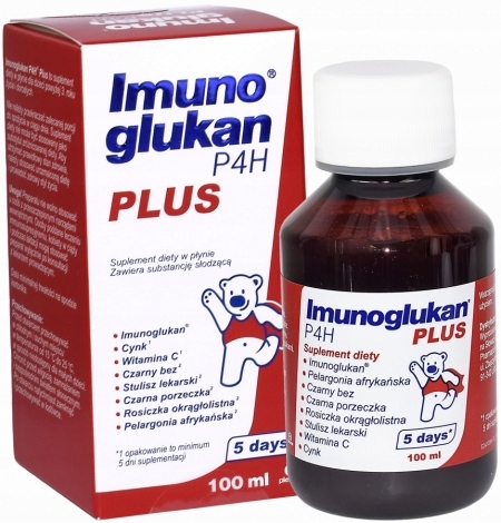 IMUNOGLUKAN PLUS P4H CZARNY BEZ WITAMINA C CYNK 100 ML (8588002084508 ...