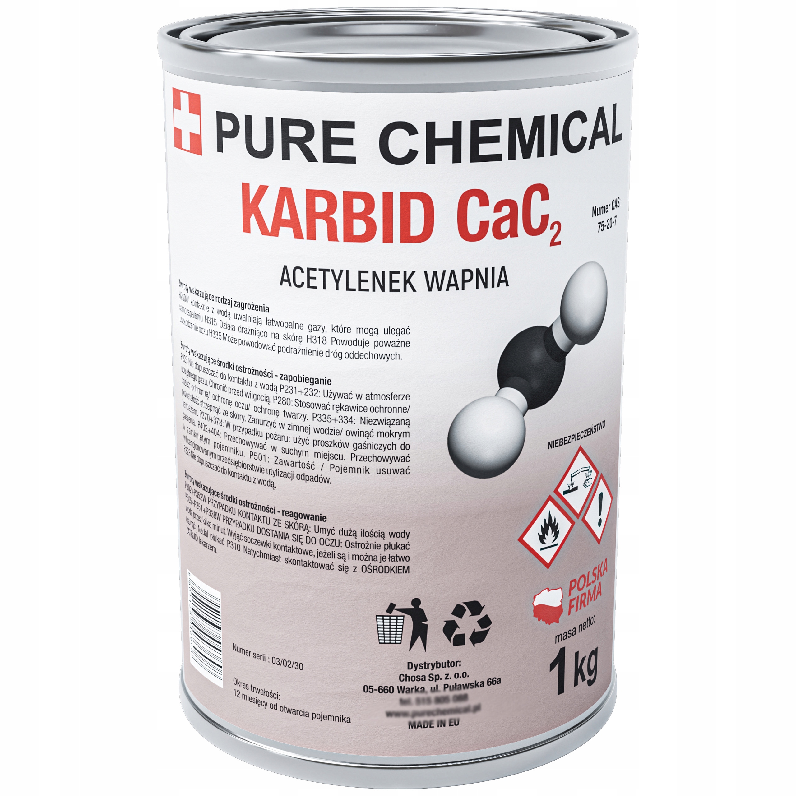 KARBID CZYSTY WĘGLIK WAPNIA 1kg (5901138043608) • Cena, Opinie ...