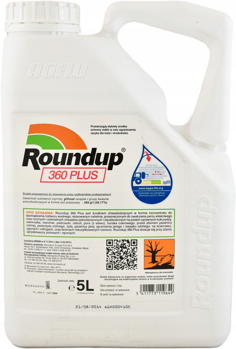 Roundup 360SL Plus 5L randap (5411773119649) • Cena, Opinie • Środki ...