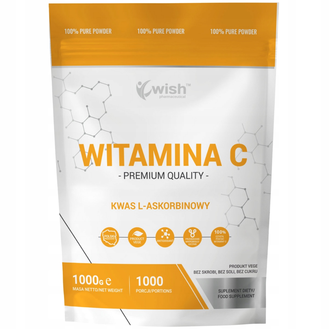 WITAMINA C W PROSZKU 100% KWAS L-ASKORBINOWY 1 kg / 1000 g PURE POWDER (5903351710480) • Cena ...