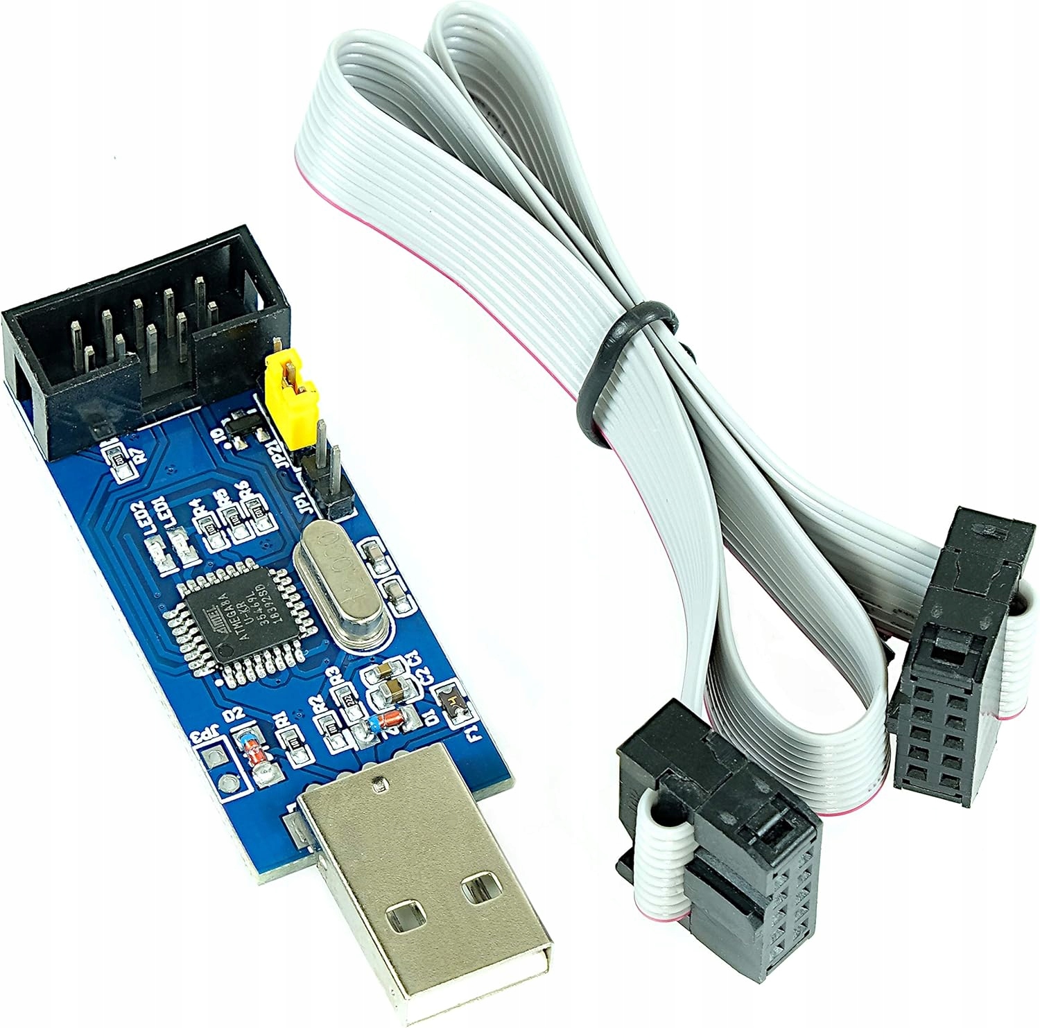 USBasp 3,3 V 5 V programator z kablem, USB ISP programator do Atmel AVR i A (GmLePaWnXtKtF ...