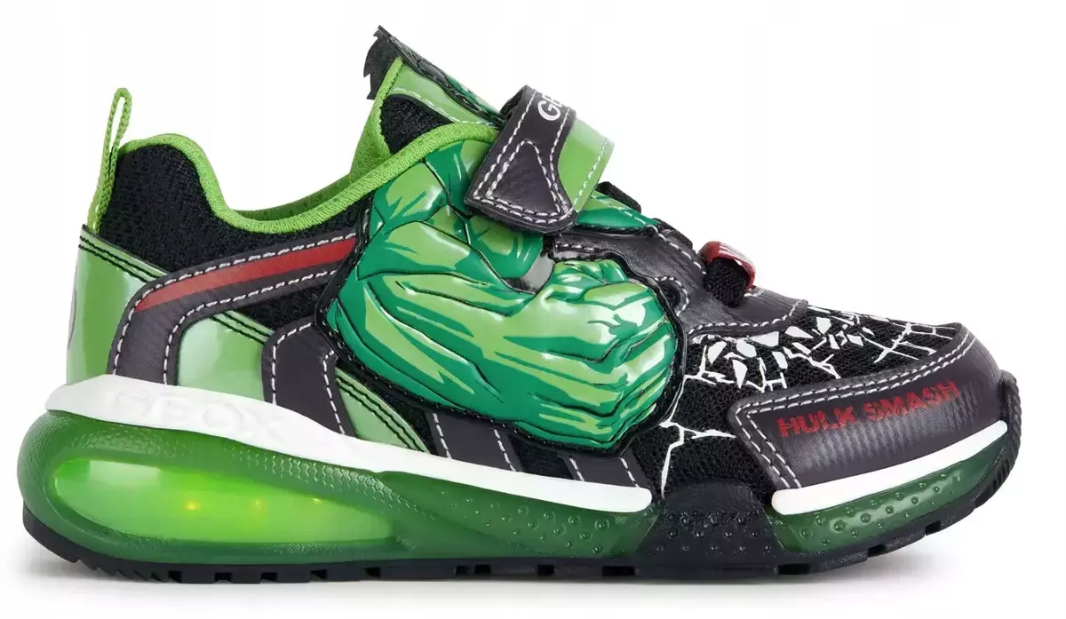 Sneakersy GEOX J35FEB Hulk LED świecące Marvel R34 13378958912 - Allegro.pl