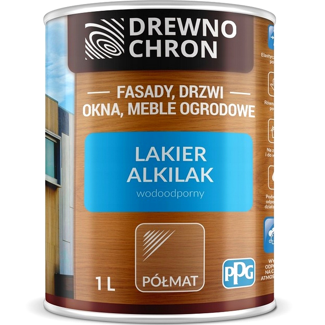 Lakier do drewna DREWNOCHRON Alkilak półmat 1L • 78,99 zł • Lakiery ... Lakier do drewna DREWNOCHRON Alkilak półmat 1L • 78,99 zł • Lakiery ...