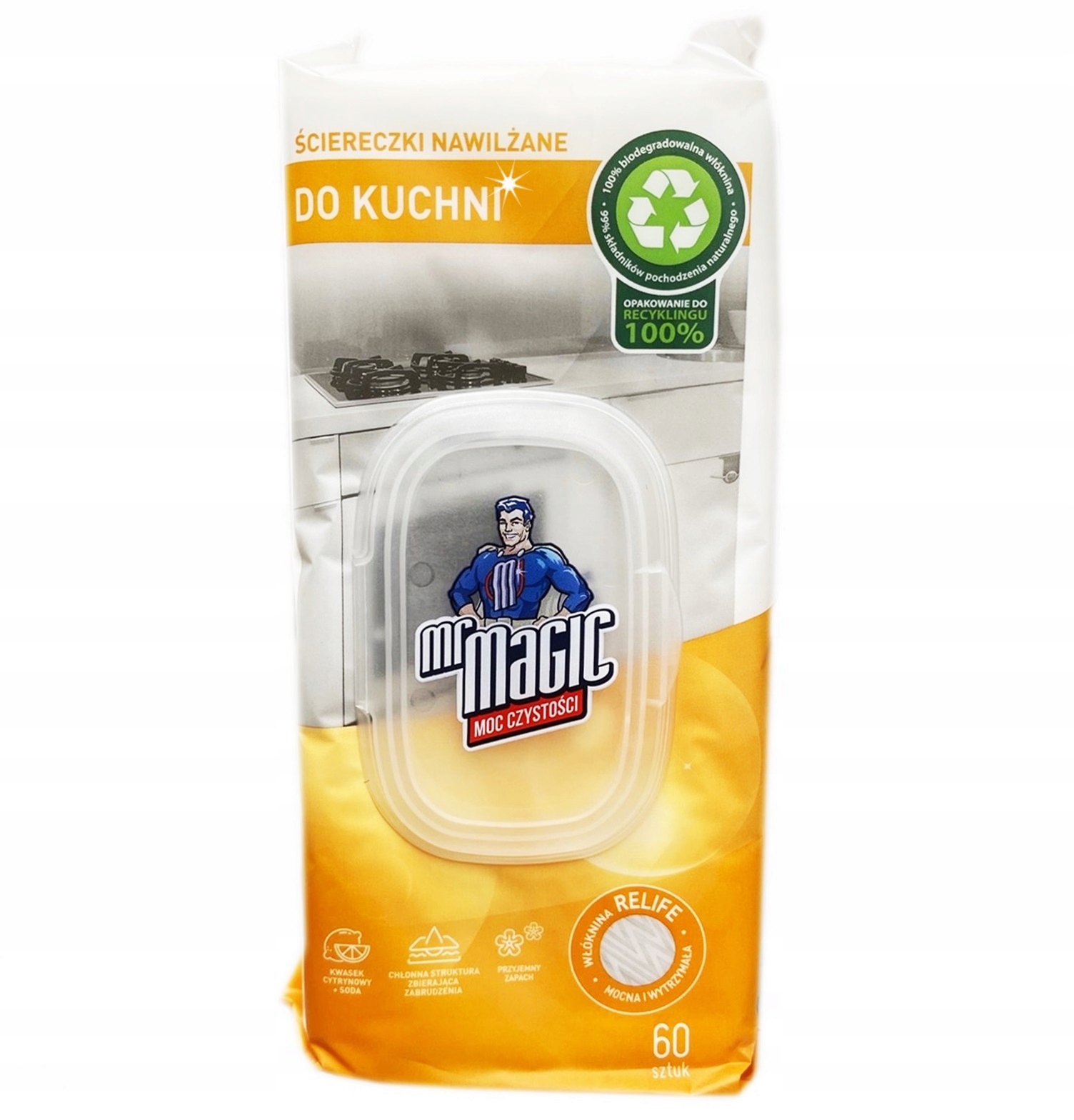ŚCIERECZKI NAWILŻANE DO KUCHNI MR MAGIC 60 szt (5908272616156) • Cena, Opinie • Ścierki i ...