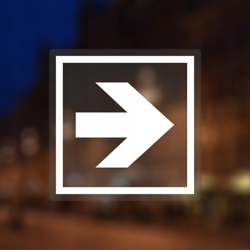 STRZAŁKA W PRAWO | PIKTOGRAM | Naklejka biała wycinana |15x15 cm • Cena ...