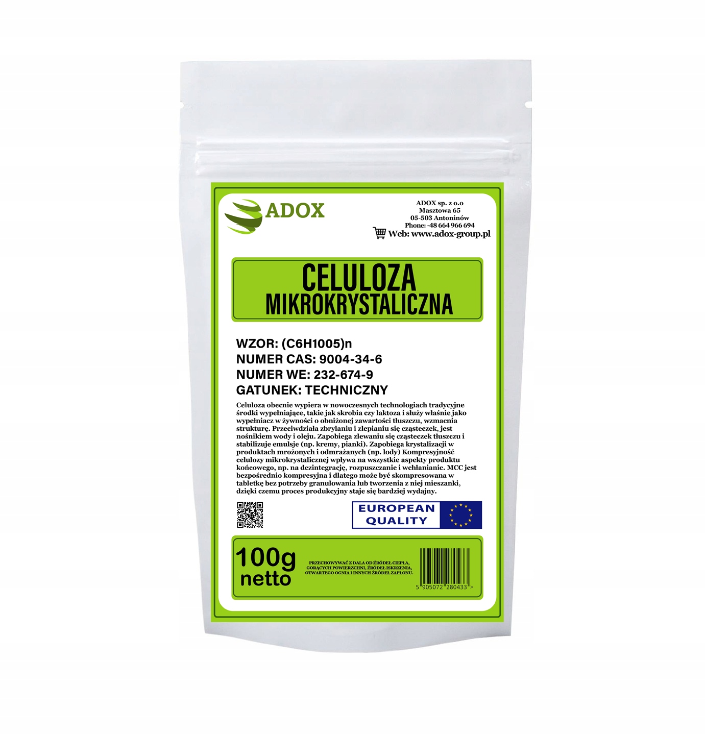 Celuloza mikrokrystaliczna 100g ADOX 13478410525 - Allegro.pl