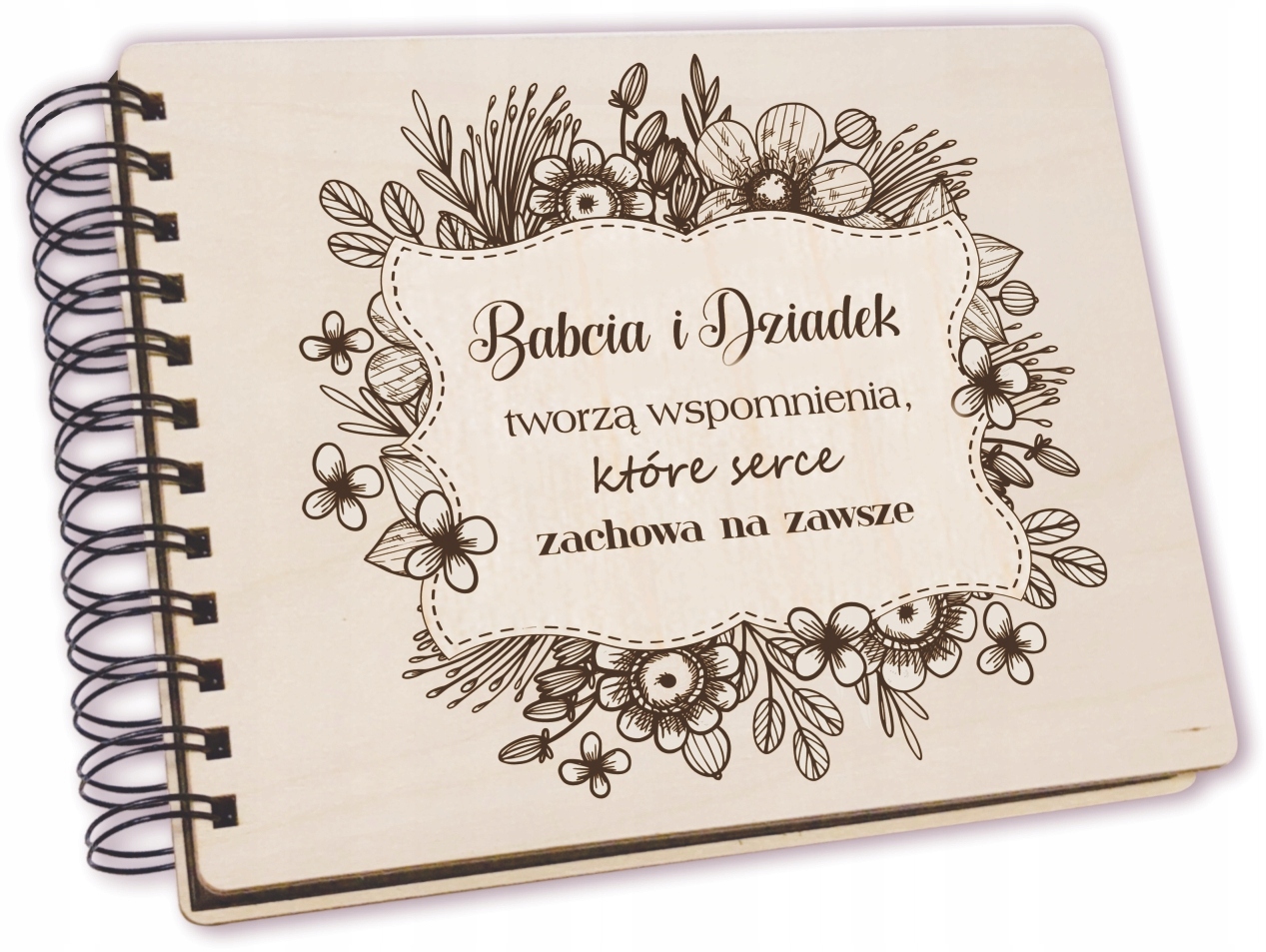 PREZENT NA DZIEŃ BABCI I DZIADKA ALBUM drewniany 22x17cm P19 • Cena ...
