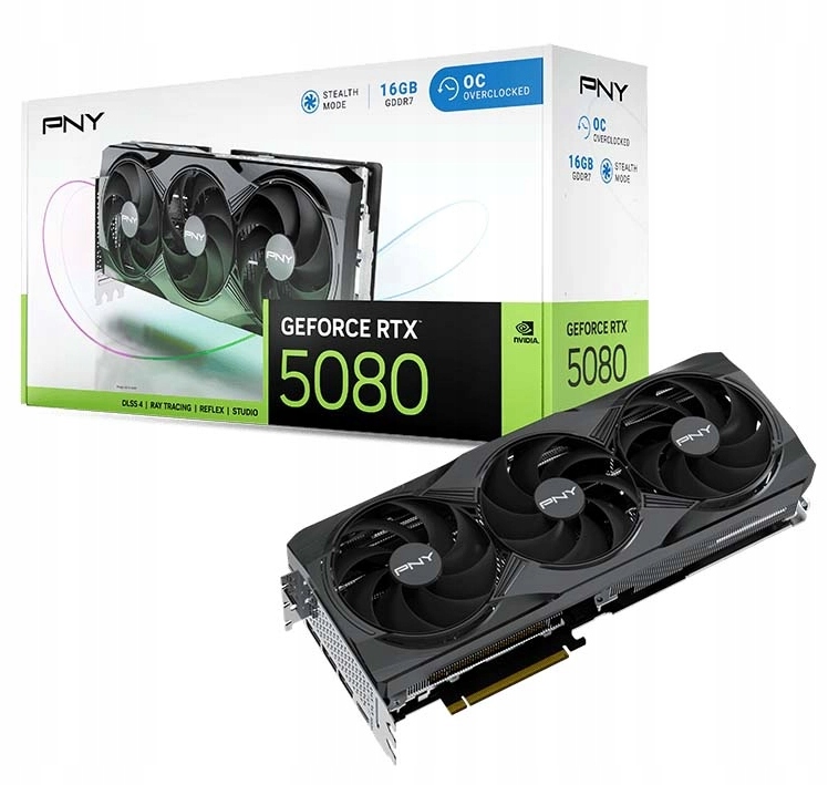 PNY RTX 5080 16GB Overclocked Triple Fan 3xDP/HDMI w Magnice - Sklep ...
