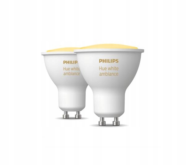 Żarówka LED Philips Hue White Ambiance GU10 Regulacja jasności 2 sztuki ... Żarówka LED Philips Hue White Ambiance GU10 Regulacja jasności 2 sztuki ...