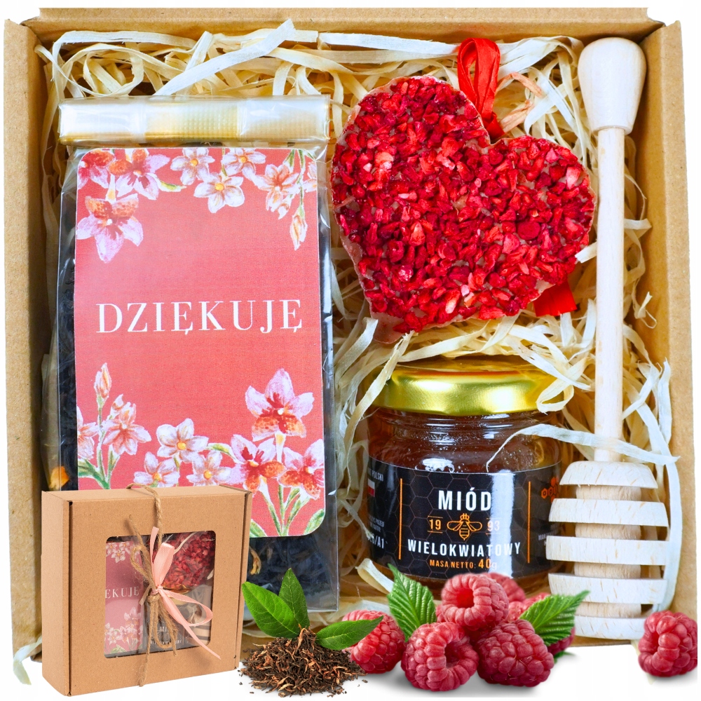 Prezent Zestaw Kosz Prezentowy upominki herbata miód serce czekolada ... Prezent Zestaw Kosz Prezentowy upominki herbata miód serce czekolada ...