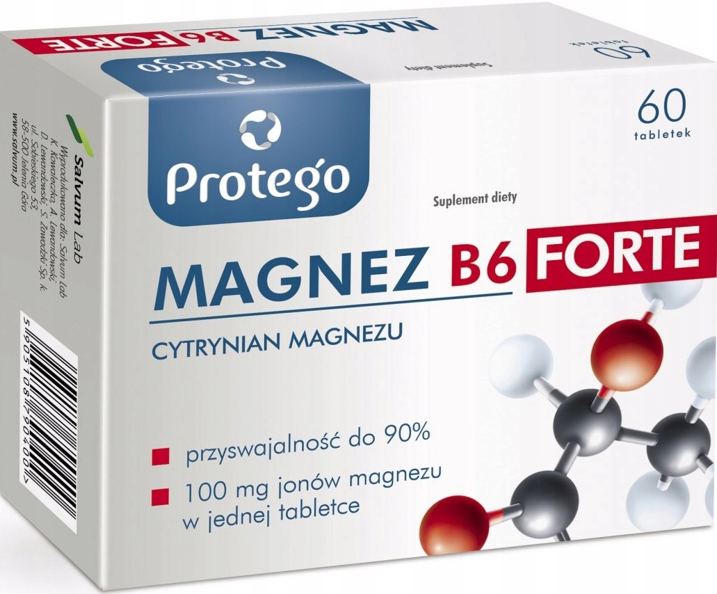 MAGNEZ B6 FORTE 60 TABLETEK PROTEGO (5905108790400) • Cena, Opinie • Pamięć, układ nerwowy ...