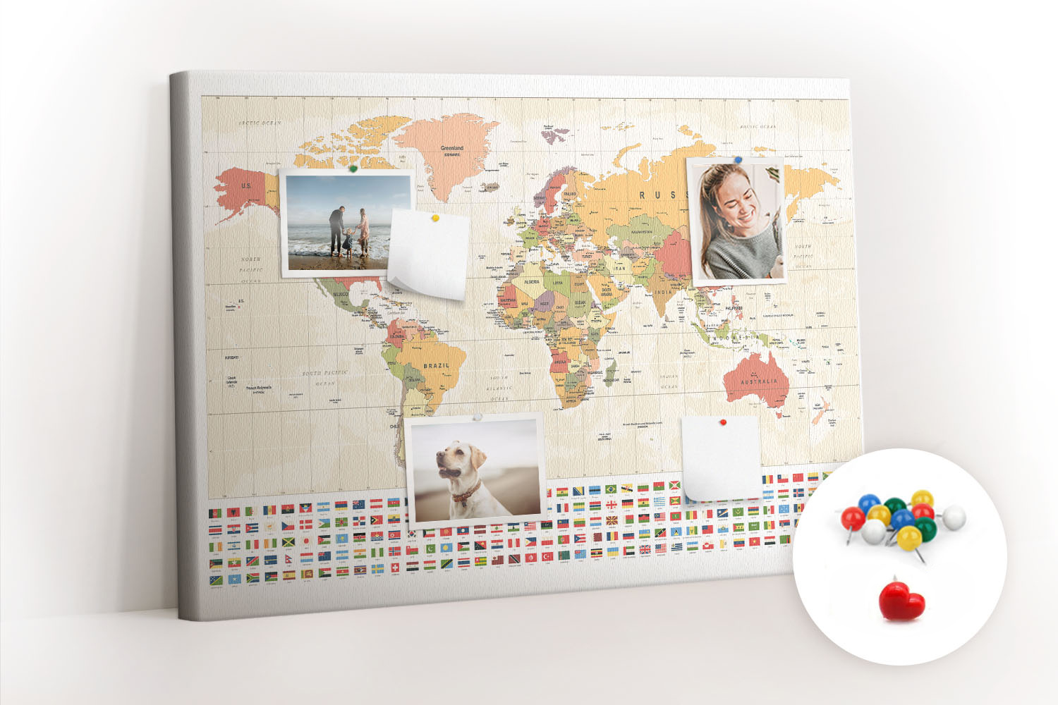 Tablica Korek Z Pinezkami Projekt mapy świata (4068302594838) • Cena ...