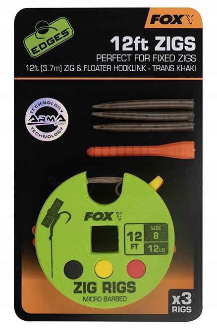 Przypon Fox Edges Zig Rig rozm.8/12lb 3,70m - 5056212147465 ...