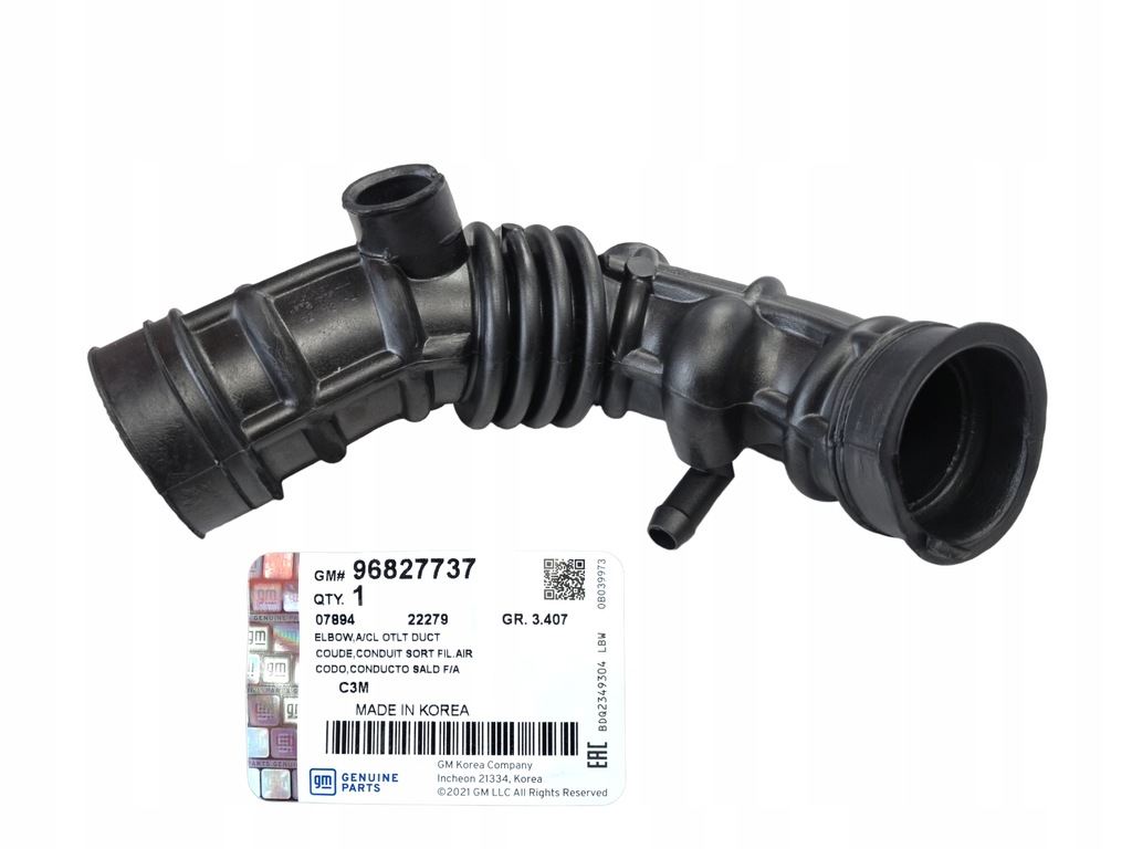 SPARK M300 PRZEWÓD FILTRA POWIETRZA + CZUJNIK RURA ORYGINAŁ GM 96827737 ...