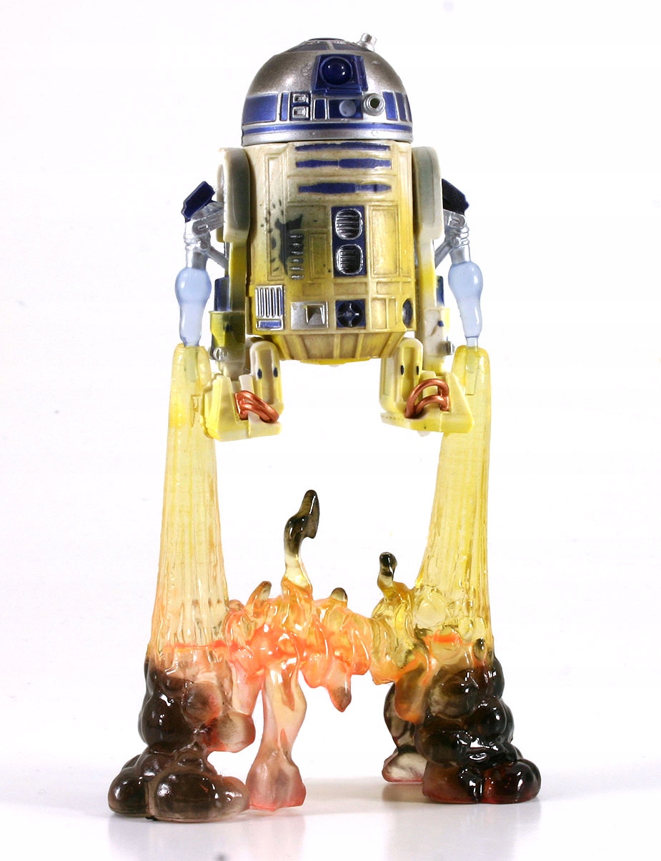 F662 HASBRO STAR WARS REVENGE OF THE SITH R2-D2 WITH FLAMES "SILVER ...