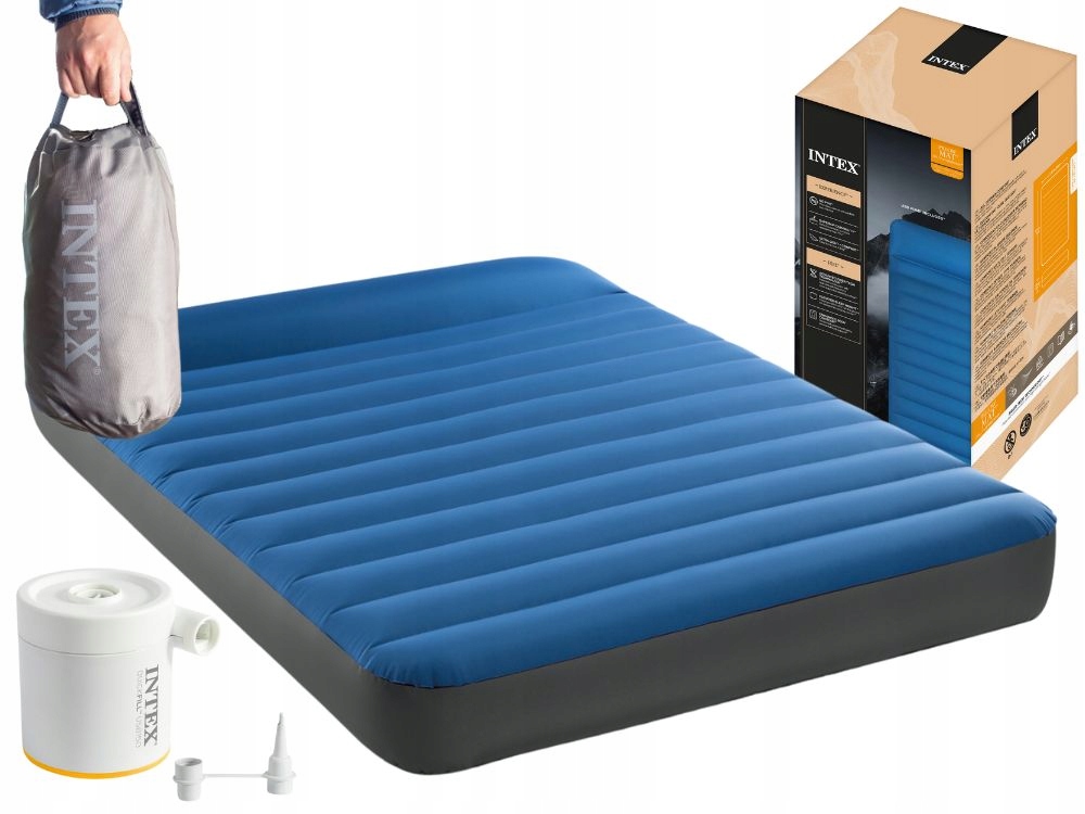 Materac dwuosobowy Intex 191 x 137 x 22 cm niebieski - 6941057426174 ...