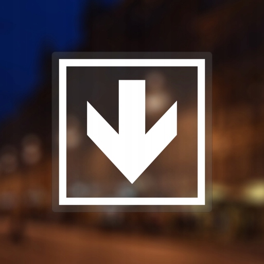 STRZAŁKA NA DÓŁ | PIKTOGRAM | Naklejka biała wycinana |15x15 cm • Cena ...