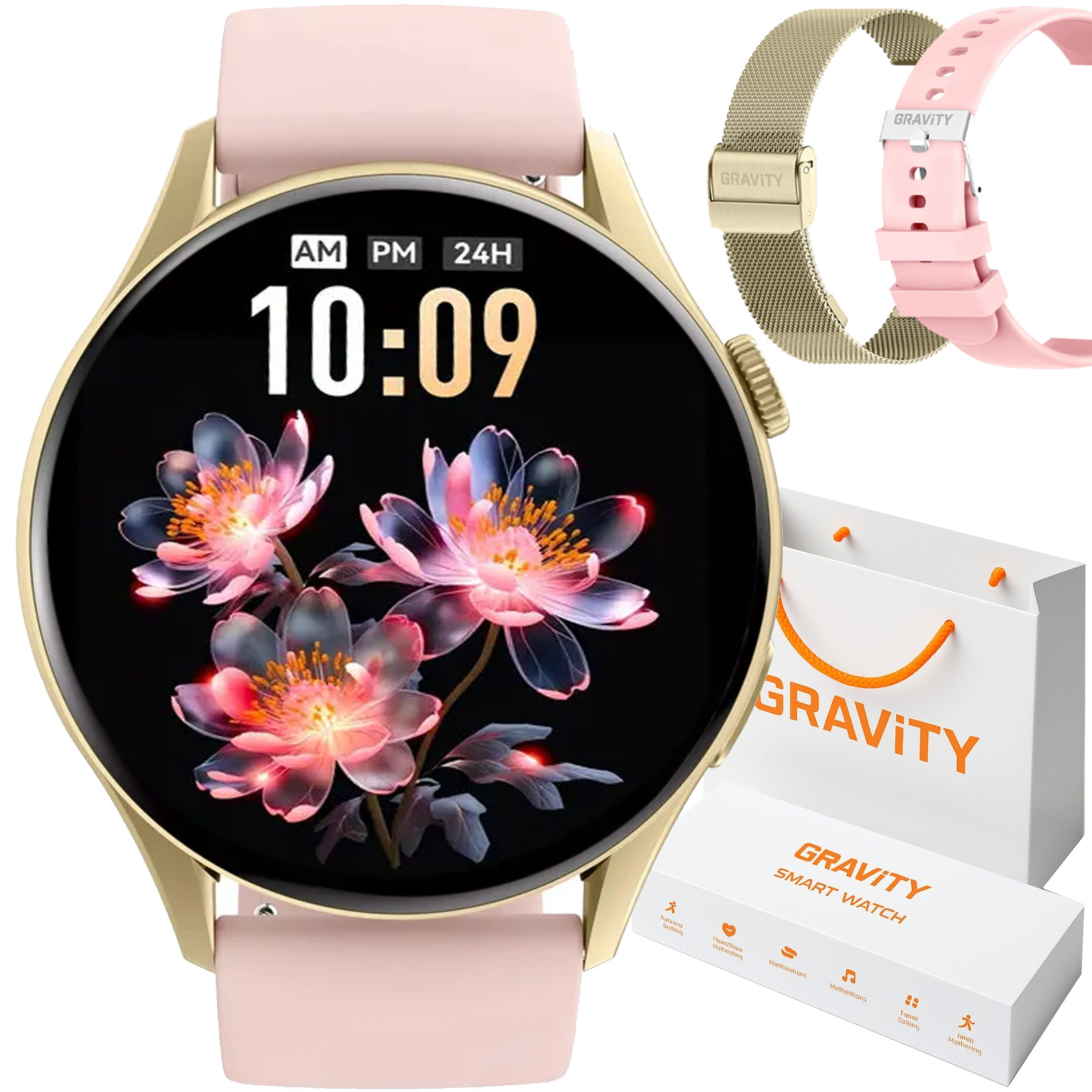 Zegarek SMARTWATCH GRAVITY GT11-3 LGD/LGD/PK - Sklep, Opinie, Cena w Allegro