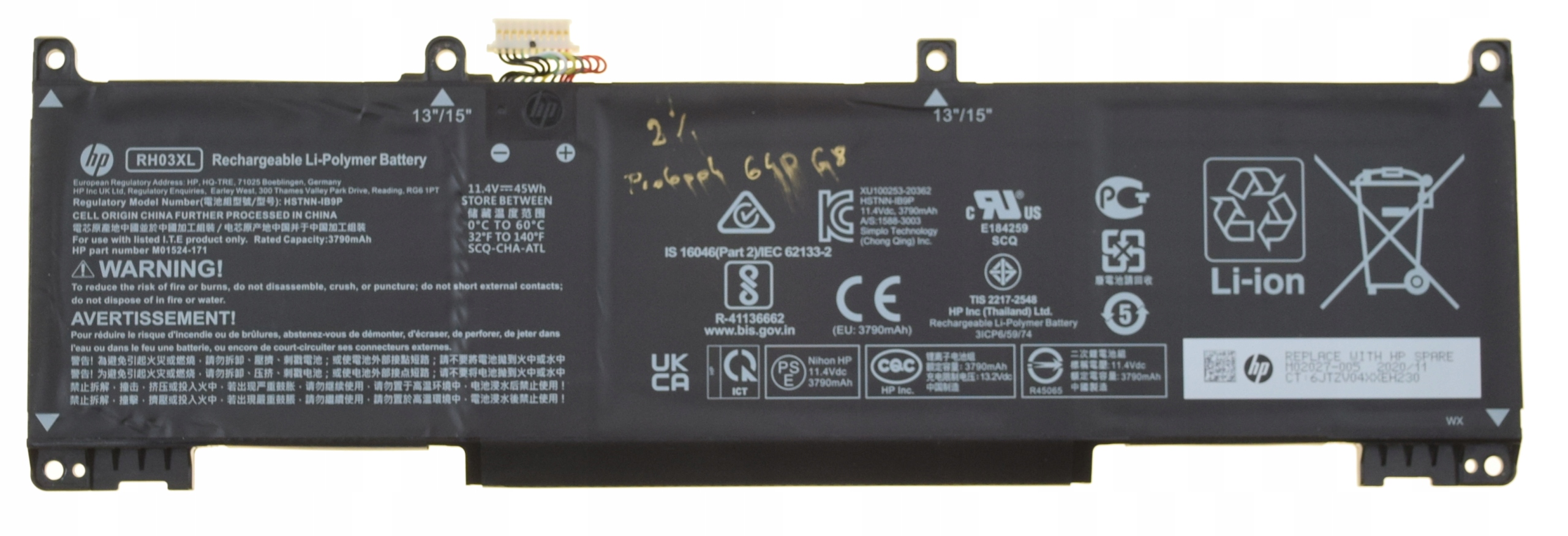 Oryginalna bateria do laptopa HP Probook 640 G8 RH03XL M02027-005 98% w ...