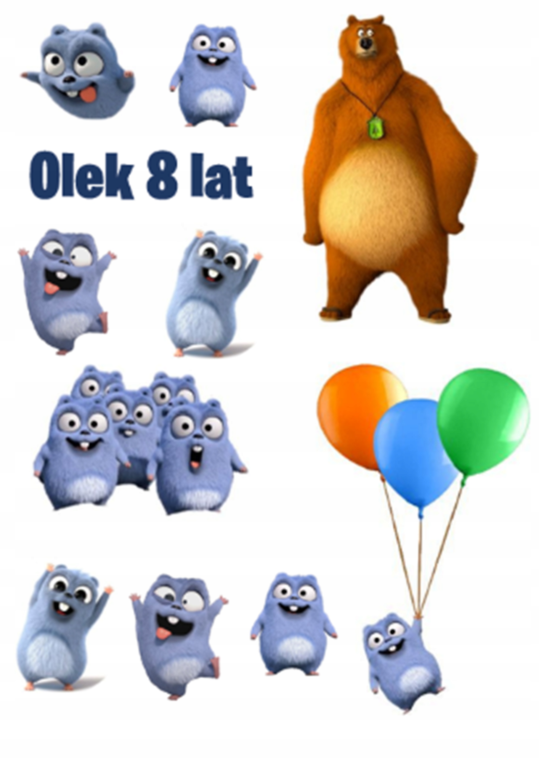 Wydruk na tort masa cukrowa GRIZZLY I LEMINGI 13048643099 - Allegro.pl