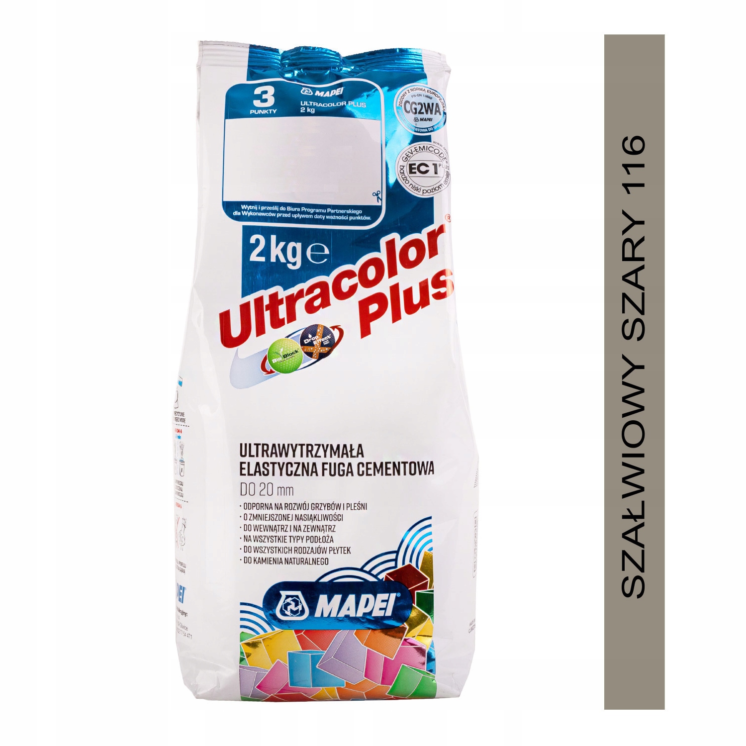 MAPEI FUGA Ultracolor Plus 116 SZARY SZAŁWIOWY 2kg (MPUCP1162) • Cena ...