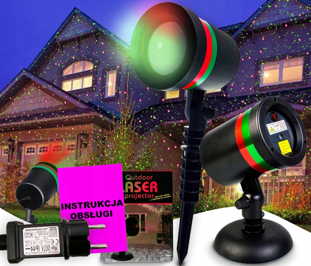 PROJEKTOR ŚWIĄTECZNY NA ZEWNĄTRZ LASEROWY LED hit (PROJEKTOR REFLEKTOR ...