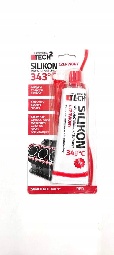 Silikon czerwony tuba 85g-343oC TECH2 • 14.09PLN • Silikony - Chemia ...
