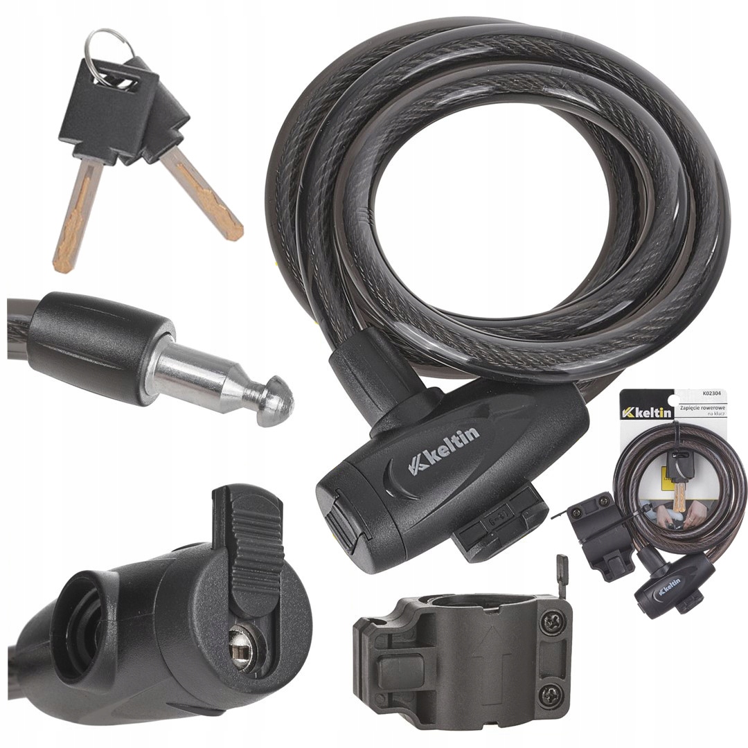 Zabezpieczenie rowerowe linka KELTIN K02304 - 5901477185144 - 16974806866 - Allegro