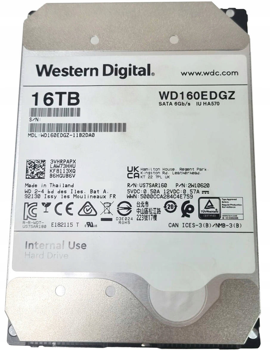 Dysk twardy Western Digital WD160EDGZ 16TB SATA III 3,5" • Cena, Opinie ...