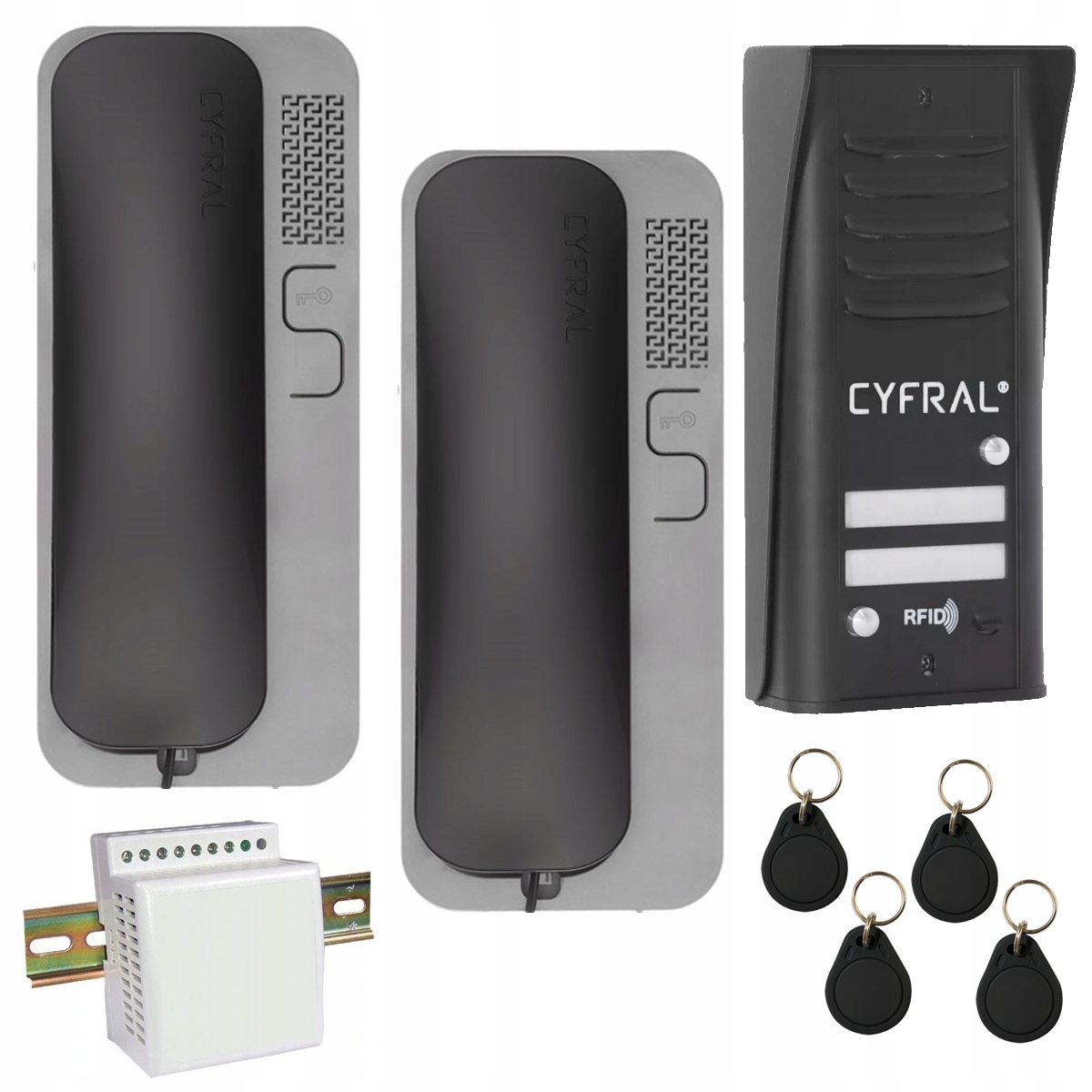 DOMOFON CYFRAL COSMO 2-ŻYŁY 2-RODZINNY BRELOKI ID • Cena, Opinie - Allegro