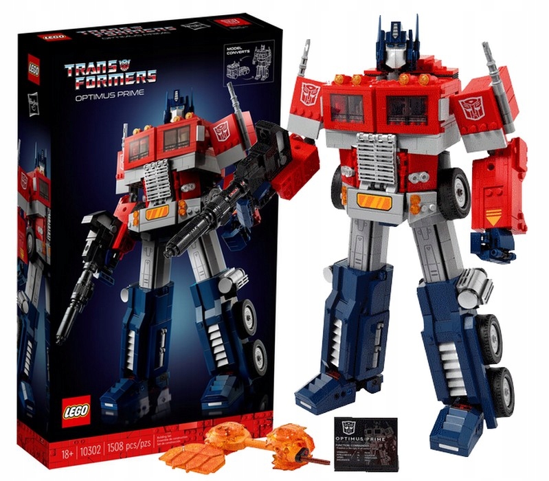 LEGO ICONS 10302 OPTIMUS PRIME Transformers, sada kostek + 18 let za ...