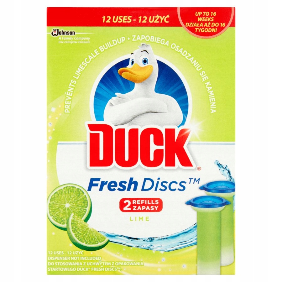 DUCK FRESH DISCS PODWÓJNY ZAPAS LIMONKOWYCH KRĄŻKÓW ŻELOWYCH DO WC ...