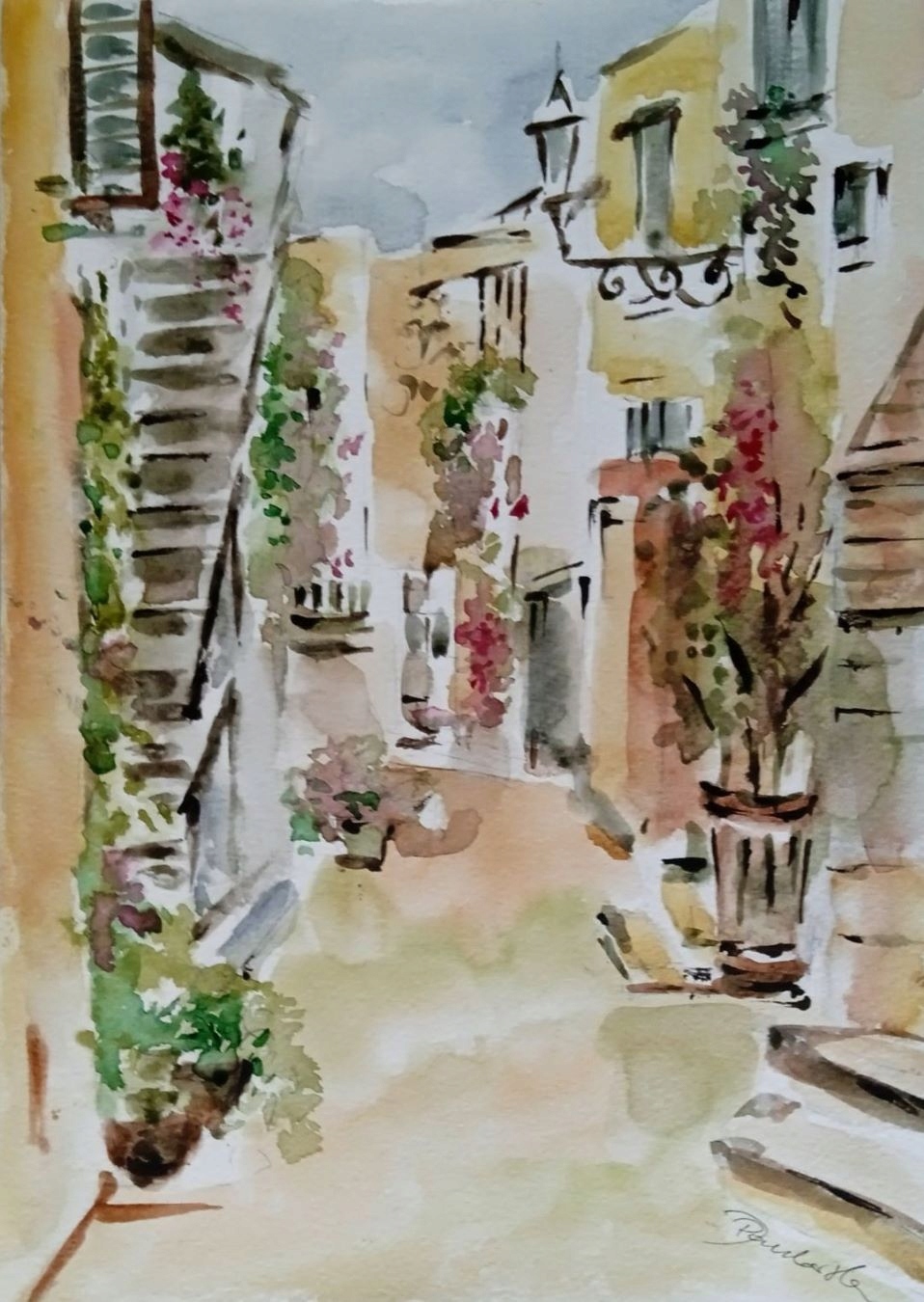 Obraz Toskania - Akwarela - Niska cena na Allegro