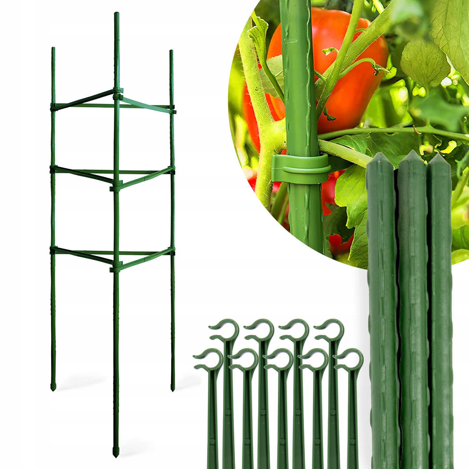 Podpora do roślin pomidorów - Mocny Stelaż - Metalowe Tyczki 11 mm x ...