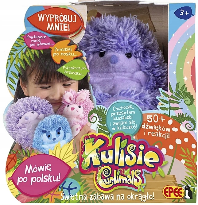 EPEE KULISIE INTERAKTYWNY, FIOLETOWY JEŻ, JEŻYK, PLUSZOWA MASKOTKA 9424 ...