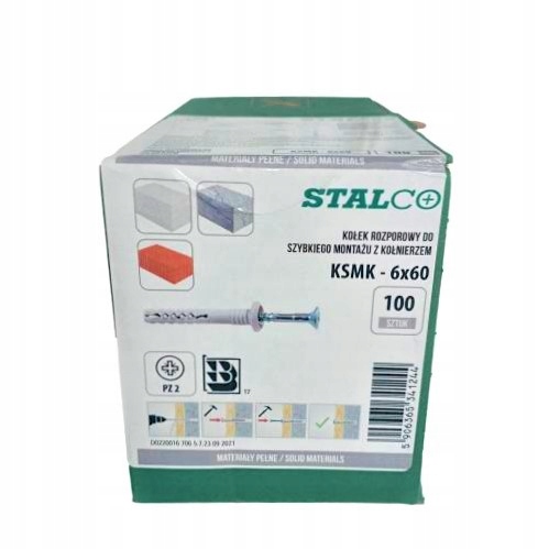 Kołki uniwersalny Stalco 6 x 60 mm 100 szt. (5906365341244) • Cena ...