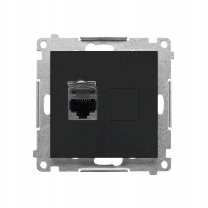 Simon 55 Gniazdo komputerowe pojedyncze RJ45 kategoria 6 czarny T61.01/ ...