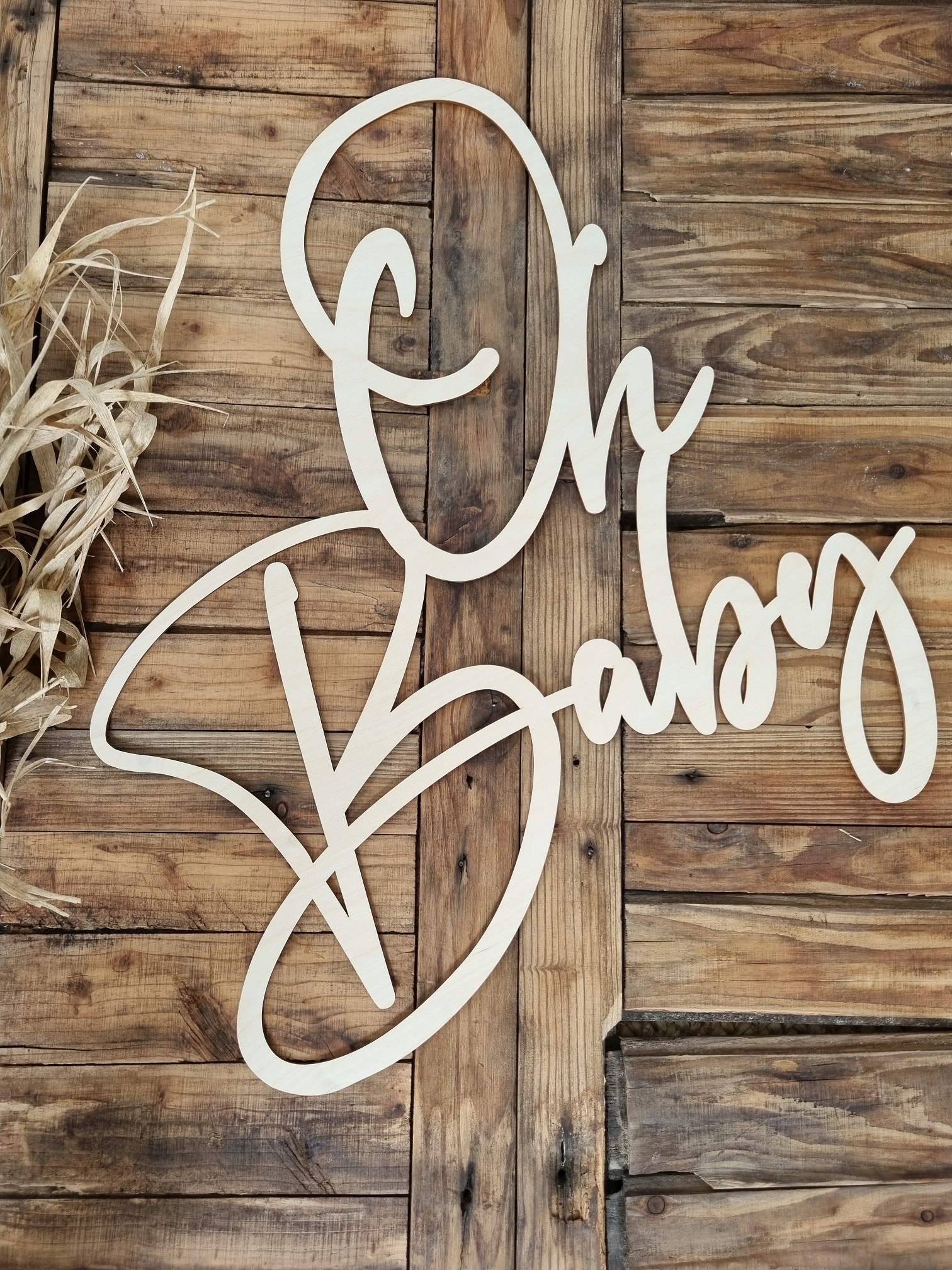 OH BABY NAPIS DREWNIANY DEKORACJA • Cena, Opinie • Girlandy 13953473459 ...