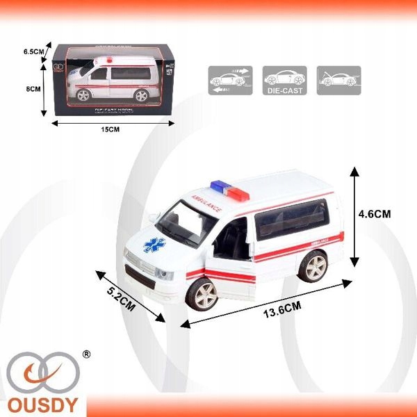 Kovový model sanitky – bílá s modrým světlem, (8435426976639) • Ceny ...