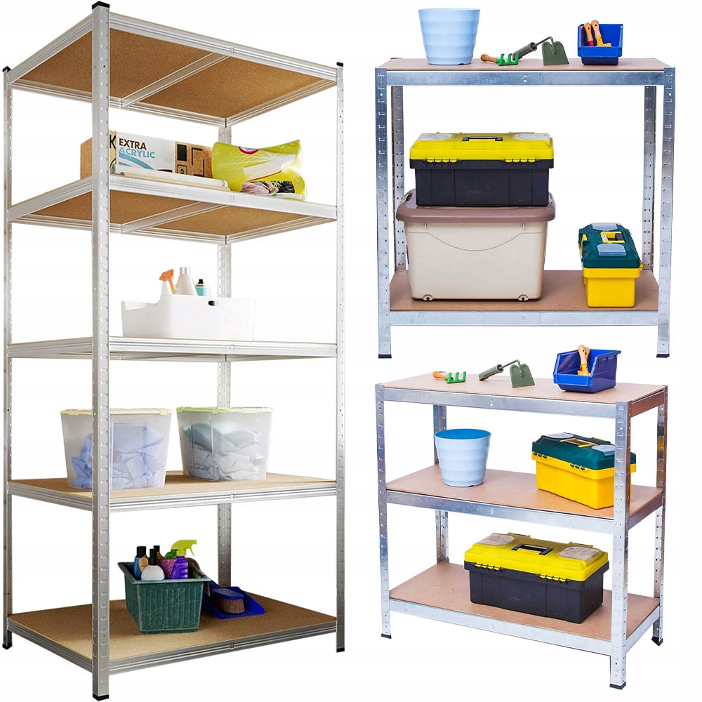 Regał magazynowy metalowy Stazer 150 x 75 x 30 cm max 175 kg na półkę ...
