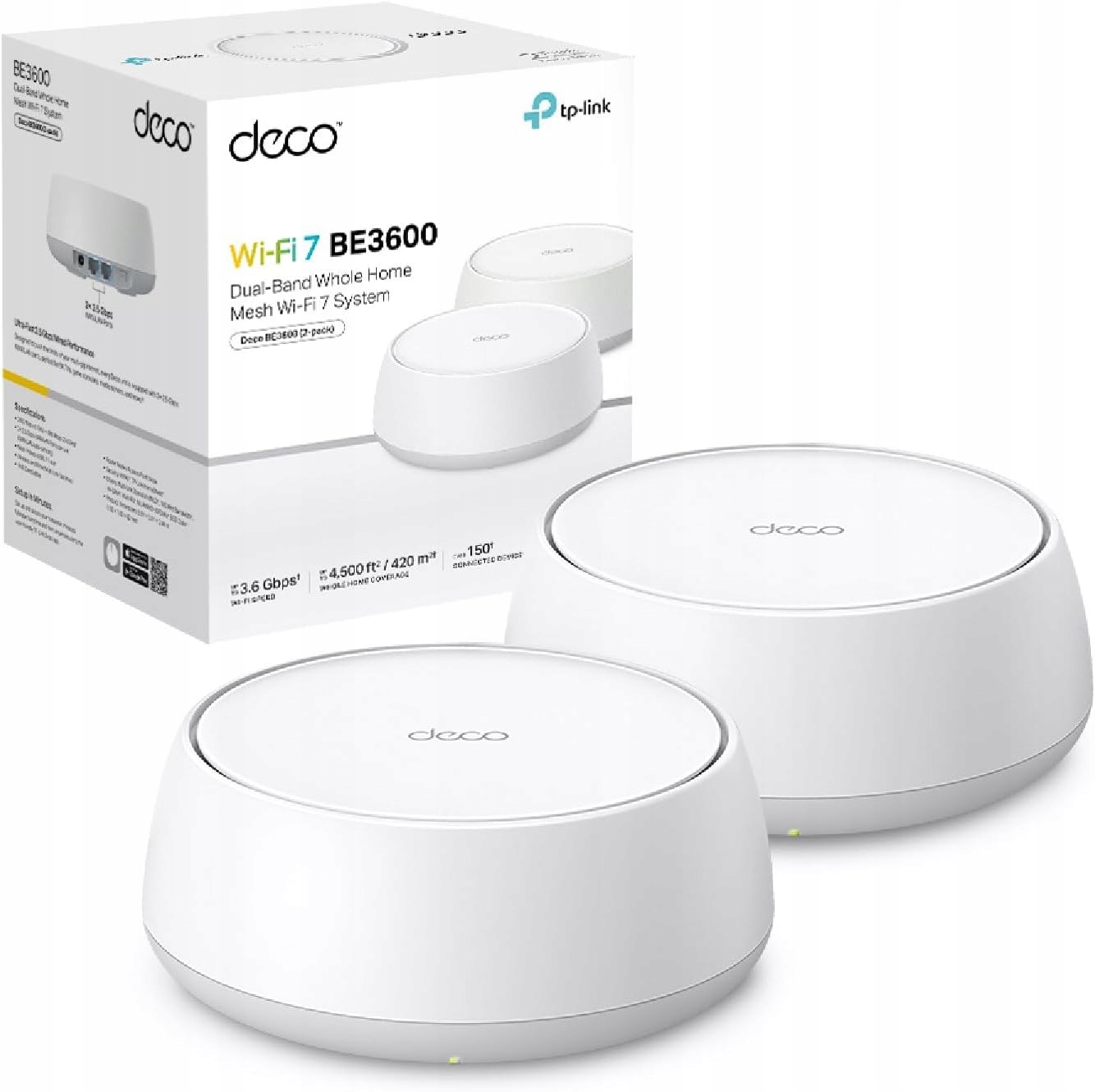 Zestaw TP-Link Deco BE3600 Router Repeater Wi-Fi 7 Mesh 3,6 GBPS WLAN 2 ...