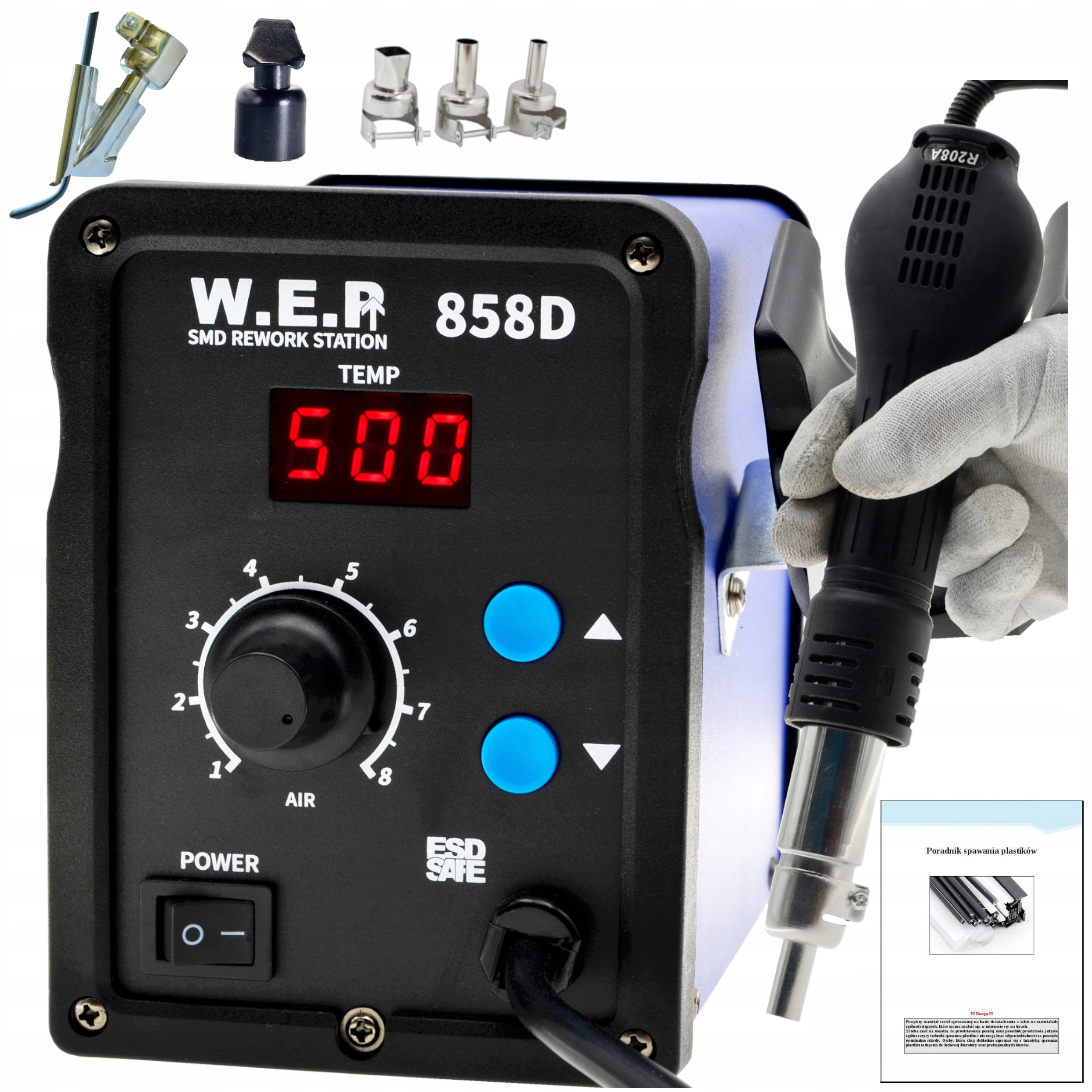 SPAWARKA PLASTIKU WEP 858D +DYSZE +BUT +ŻELAZKO (5907558243093) • Cena ...