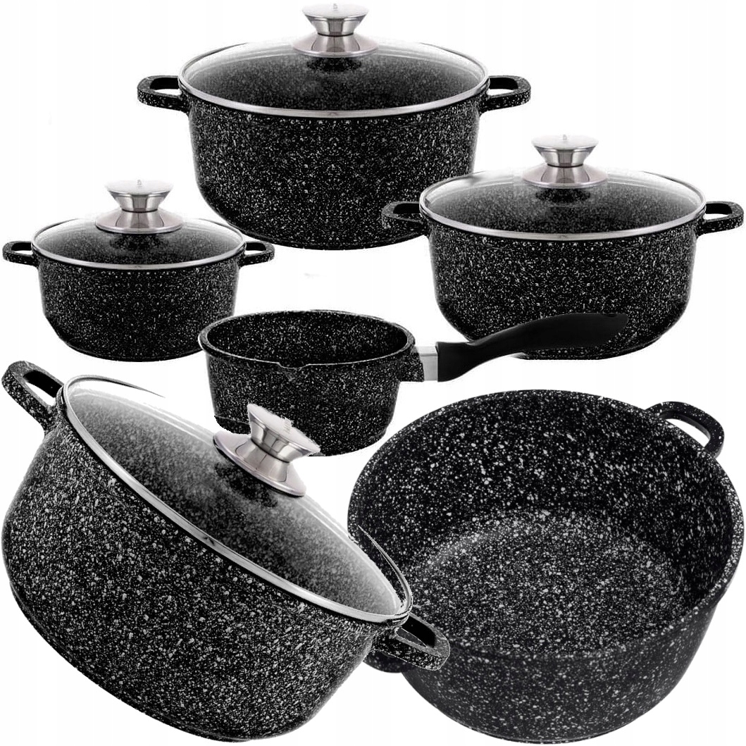 KOMPLET GARNKÓW MARMUROWYCH ZESTAW GARNKI INDUKCJA / GAZ (Zestaw ...