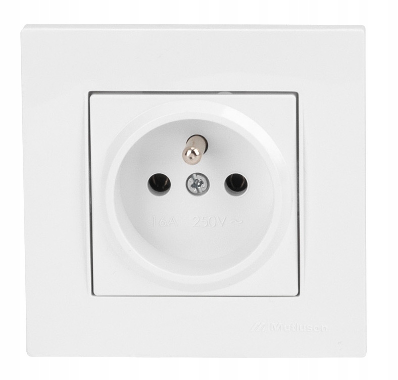 GNIAZDO ELEKTRYCZNE GNIAZDKO PRĄDOWE POJEDYNCZE Z BOLCEM 250V Z RAMKĄ ...