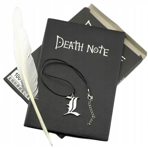 Death Note Cosplay Notebook piórem i naszyjnikiem L w zestawie ...