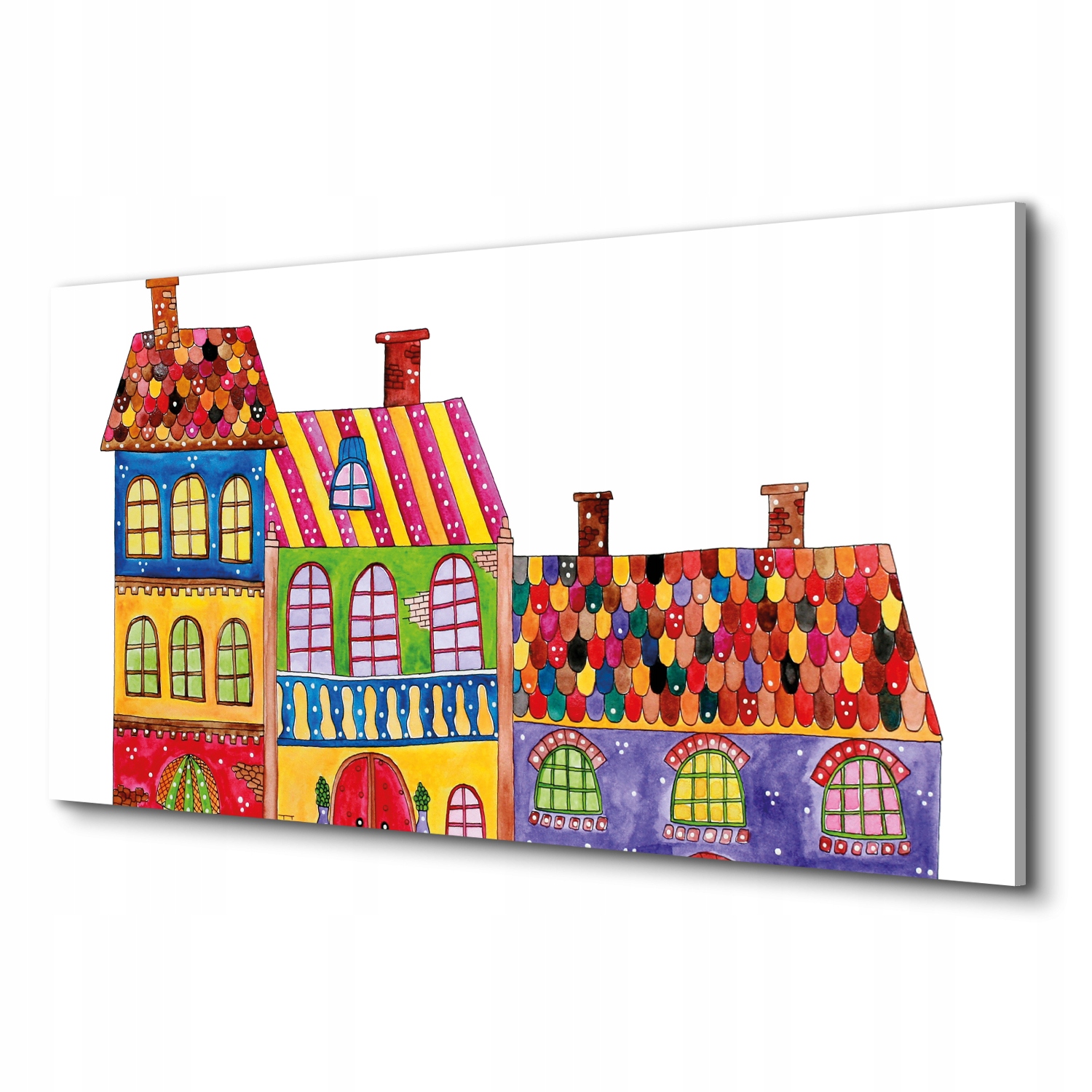 Canvas ozdoba ścienna Domy rysunek 100x50 • Cena, Opinie - Allegro